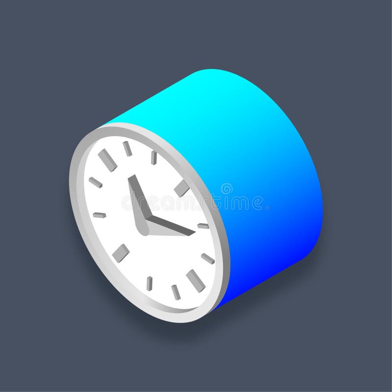 Clock Time - Isometric 3D Illustration. Stock Vector - Illustration of ...