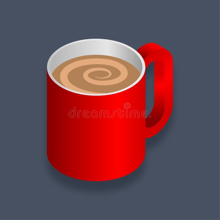 Coffee Mug - Isometric 3D Illustration. Stock Vector - Illustration of ...