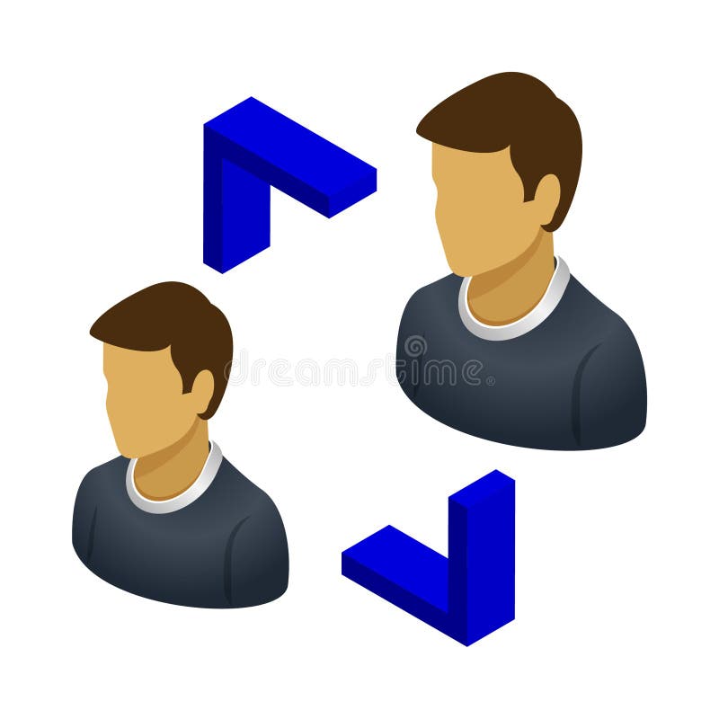 User Sharing - Isometric 3D Illustration. Stock Vector - Illustration ...