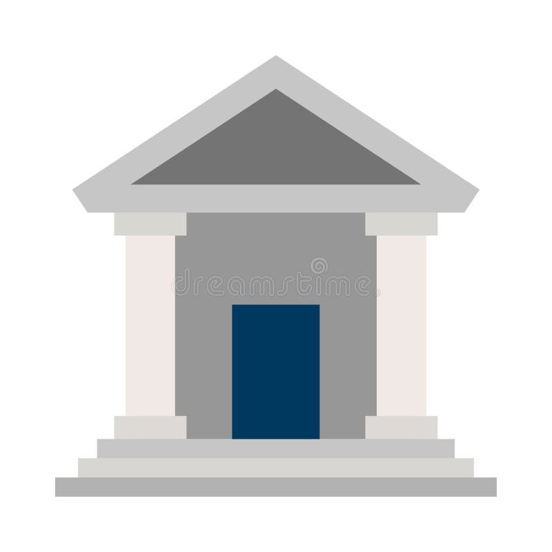 Bank Building - Flat Color Image. Stock Vector - Illustration of ...