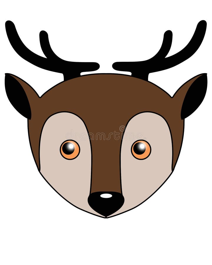 Deer - Vector Cartoon Full Color Illustration. Deer Head - Cute Picture ...