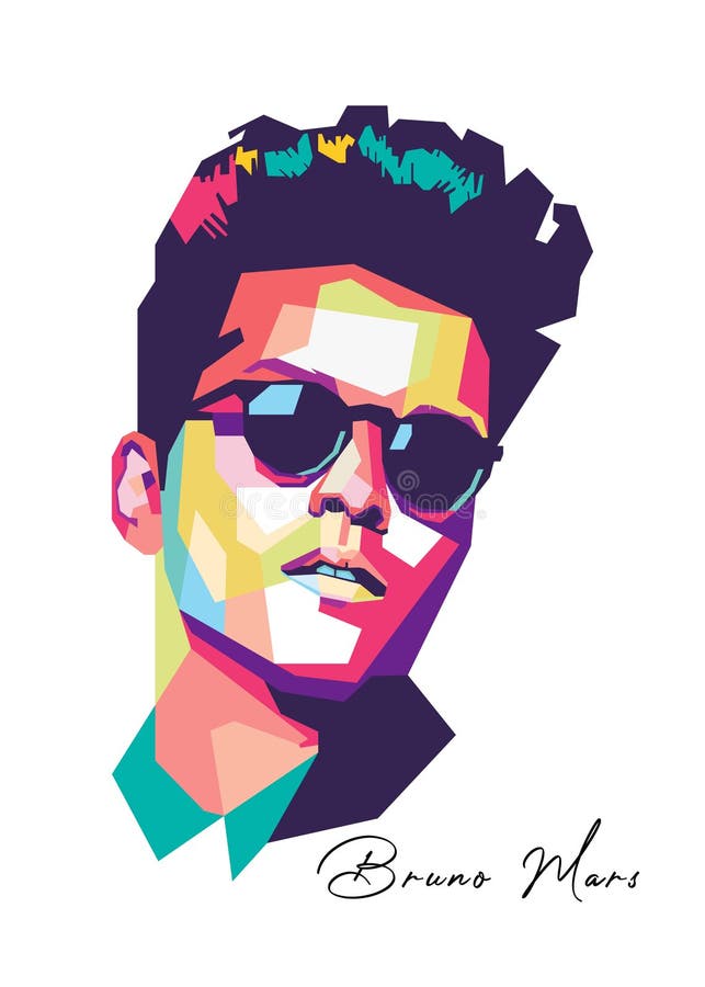Illustration of Poster Design of Bruno Mars in the Style of Pop Art ...