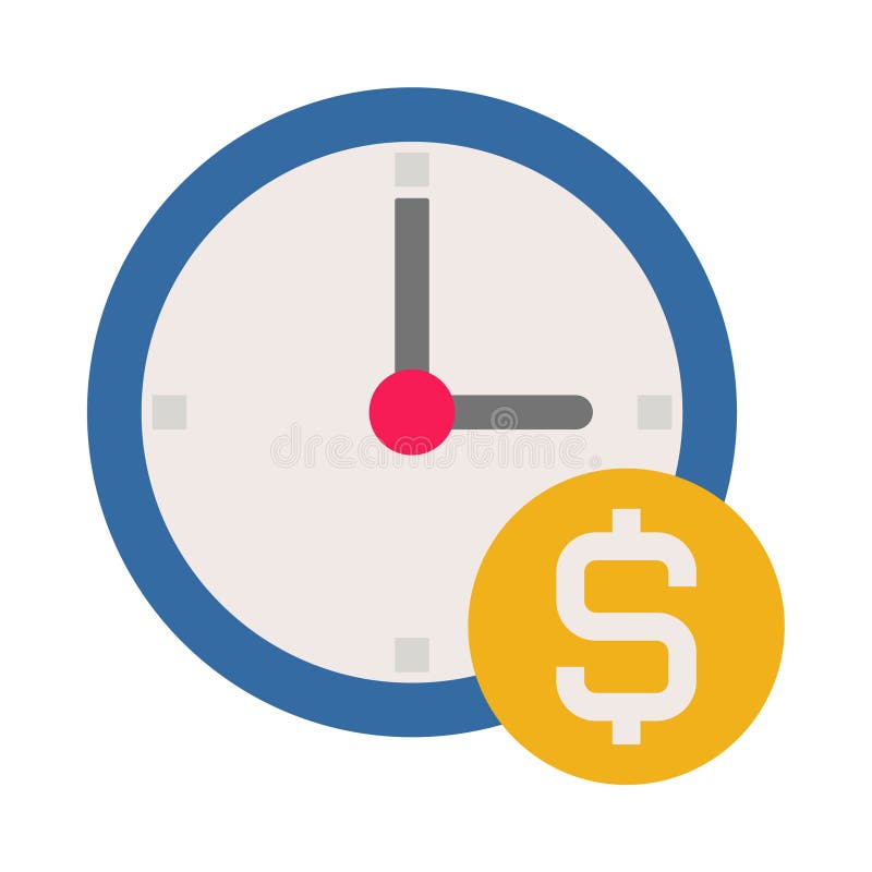 Time is Money - Flat Color Image. Stock Vector - Illustration of ...