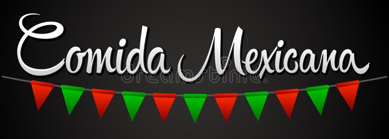 Comida Mexicana, Mexican Food Spanish Text Vector Illustration. Stock ...