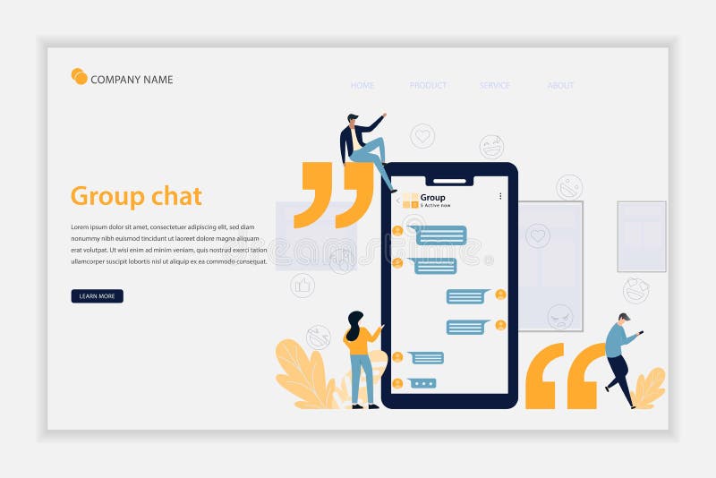 Group Chat Concept Landing Page Stock Vector - Illustration of business ...