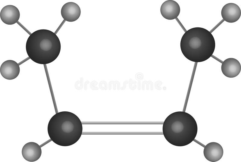 Cis 2-butene C4H8 Organic Compound Molecular Structure Stock Vector ...