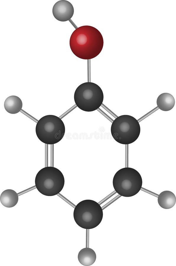 Phenol C6H5OH Molecular Structure of Organic Compound Stock Vector ...