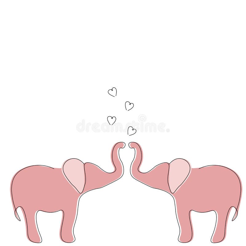 Elephant Love Heart Design, Valentines Stock Illustration ...