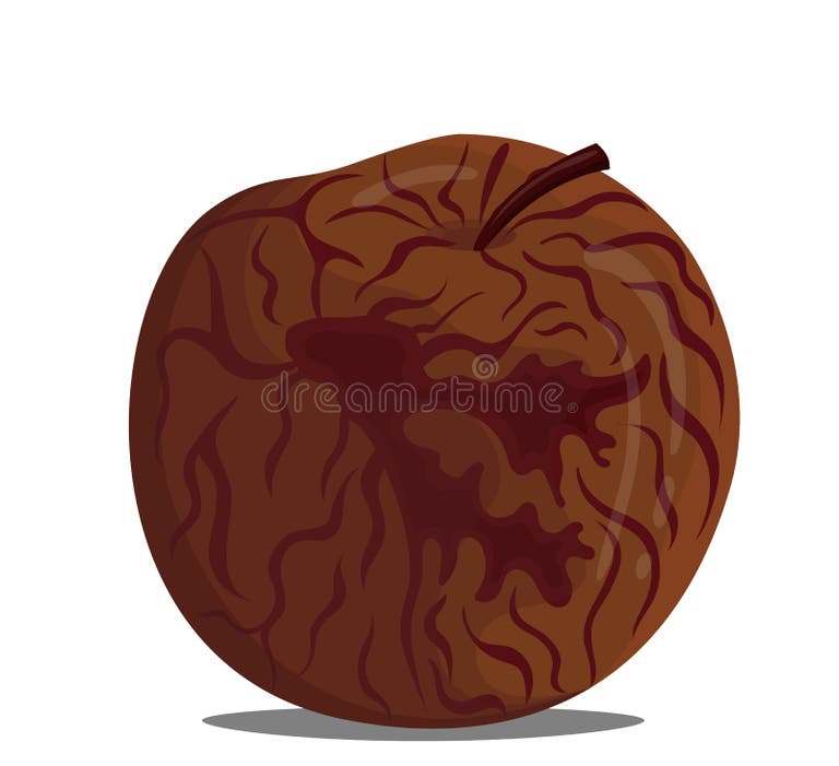 Illustration of a Drawing of a Rotten Apple. Stock Photo - Image of ...