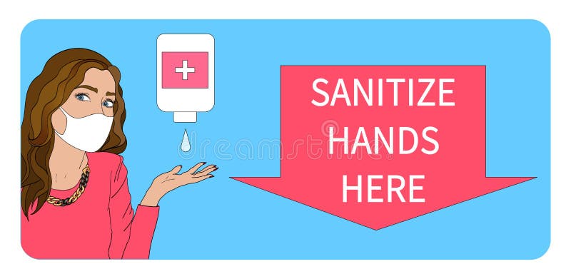 Use Sanitizer Poster. Sanitize Your Hands Banner. Stock Vector ...