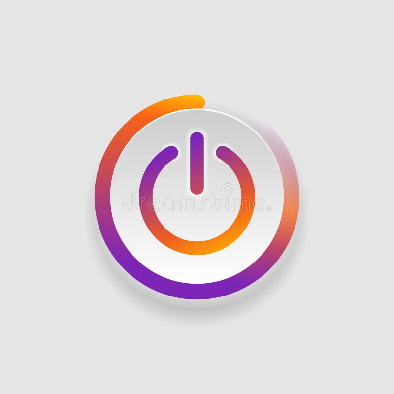 Power on Button with LED Glowing Gradient Stock Vector - Illustration ...