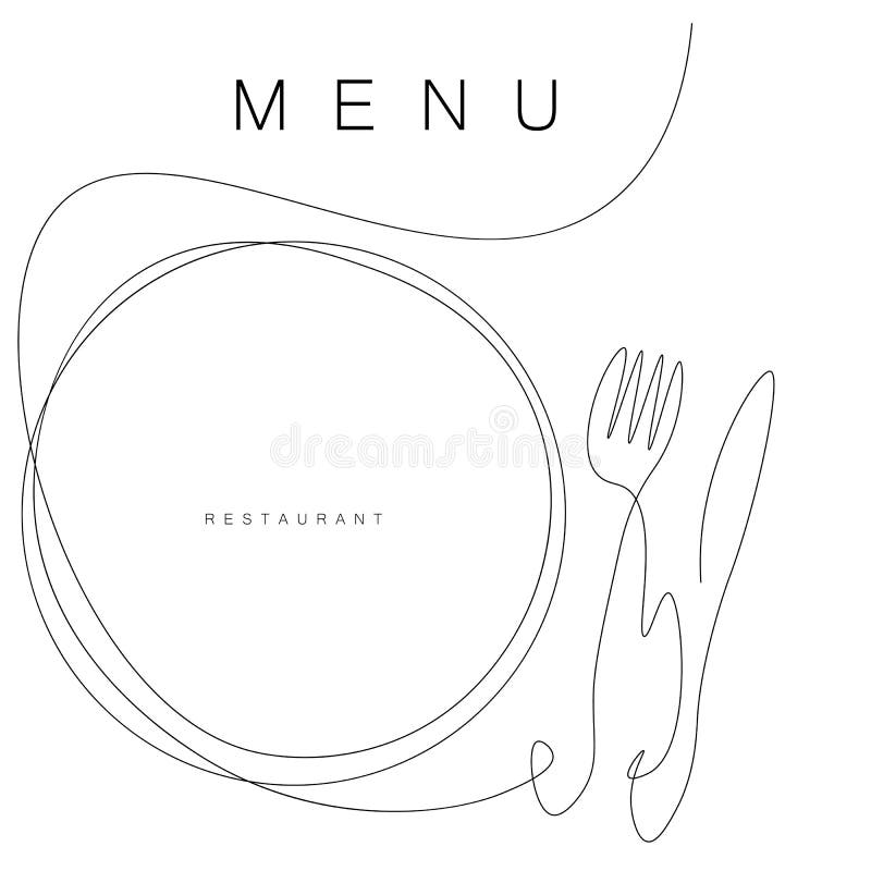 Menu Restaurant Design Line Drawing Stock Vector - Illustration of ...