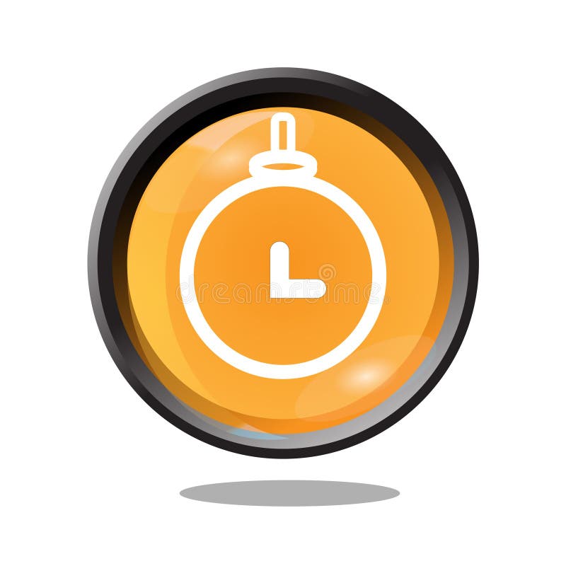 Stopwatch Icon Button with Orange Color Stock Vector - Illustration of ...