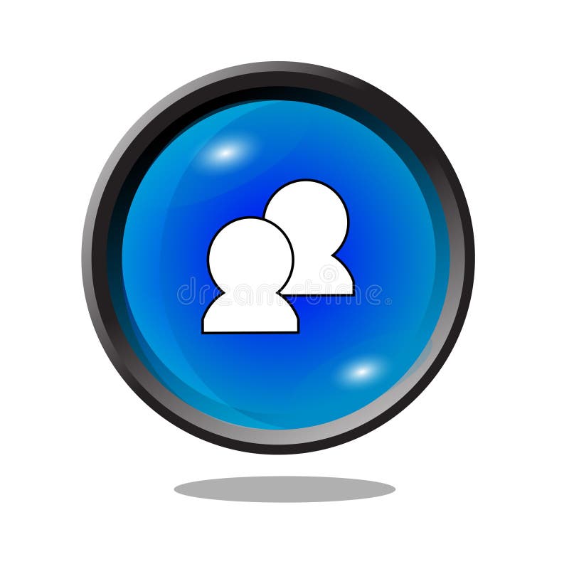 User icon on blue button stock vector. Illustration of customer - 192520781