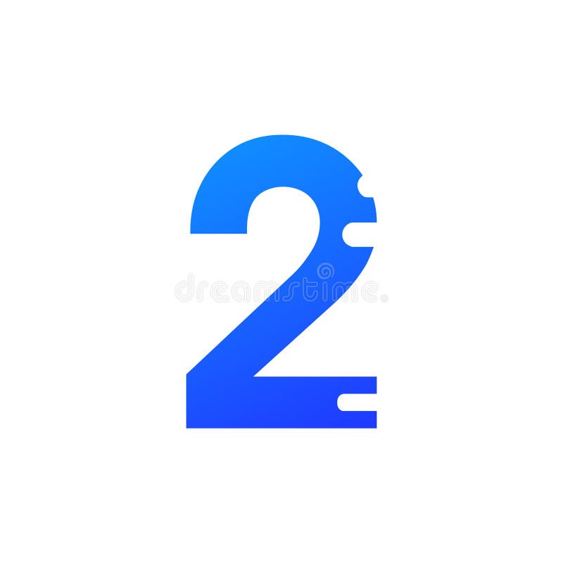 Number Two 2 Gradient Color Logo. Vector Number Icon Stock Vector ...