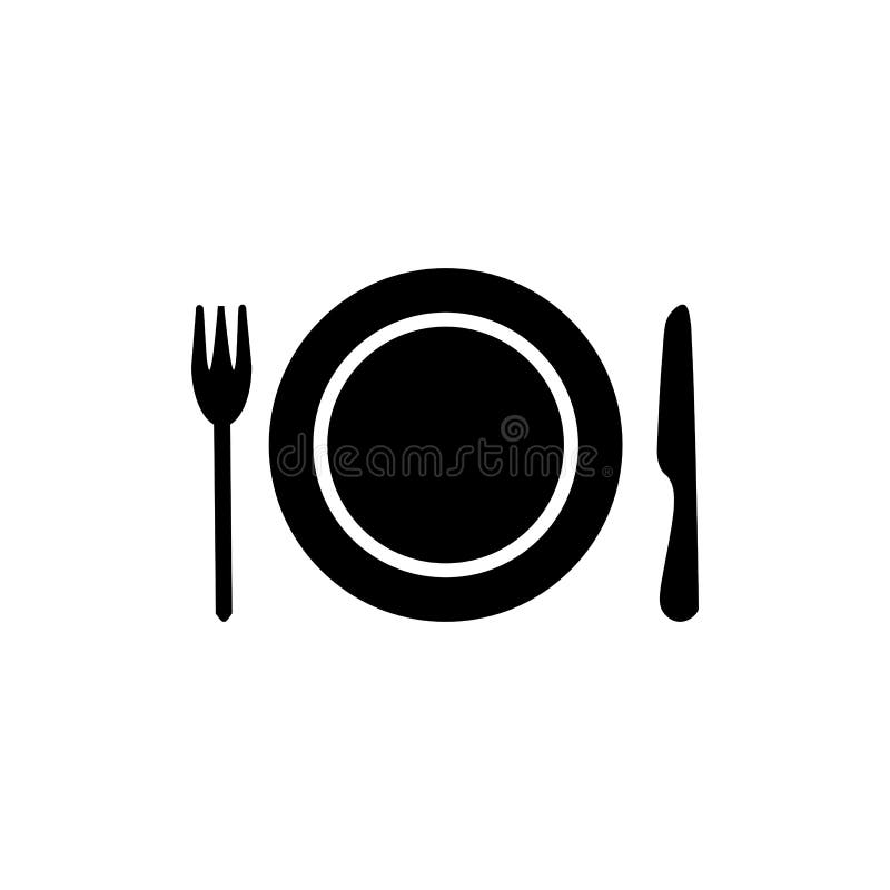 Icon Knife with a Fork and Plate. Cooking Symbol. Sign for Lunch. Stock ...