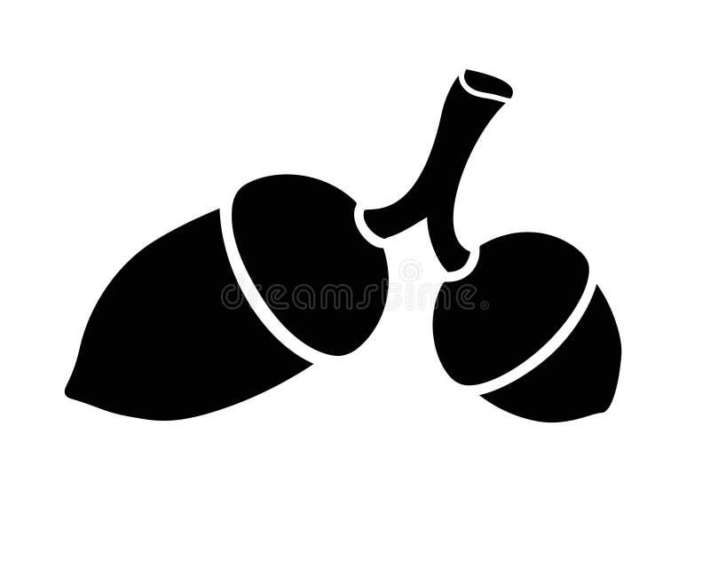 Acorns - Black Vector Silhouette for Pictogram or Logo. Two Acorns ...