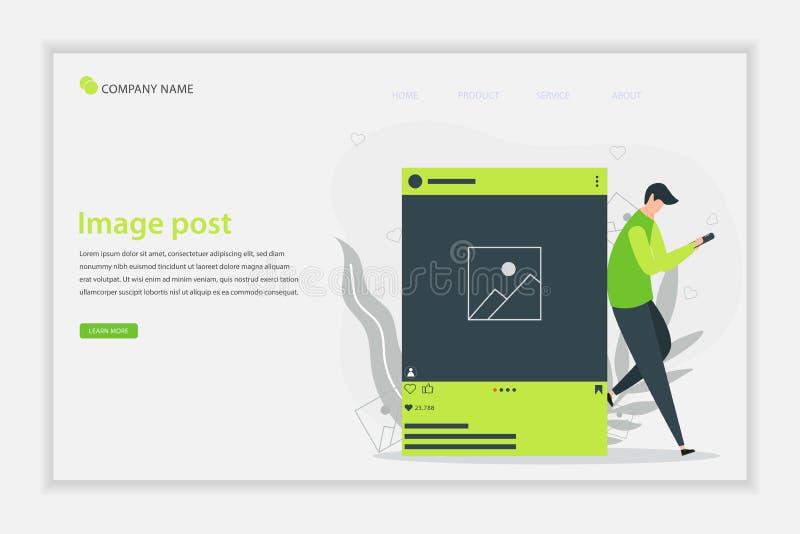 Illustration Vector Image Posting Concept Landing Page. Stock Vector ...