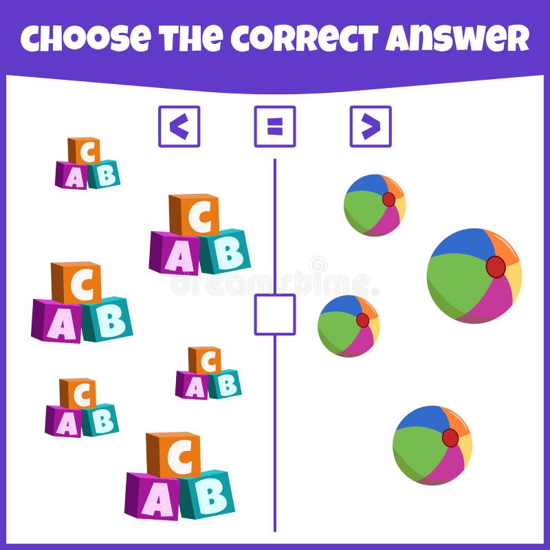 More less or Equal. Compare the Number. Counting Game Stock Vector ...