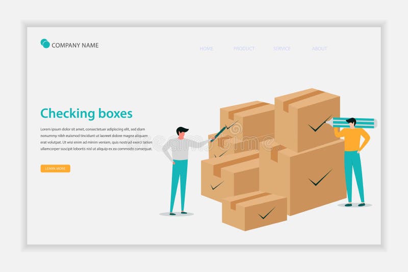 Illustration Vector Checking Boxes Concept Landing Page. Stock ...