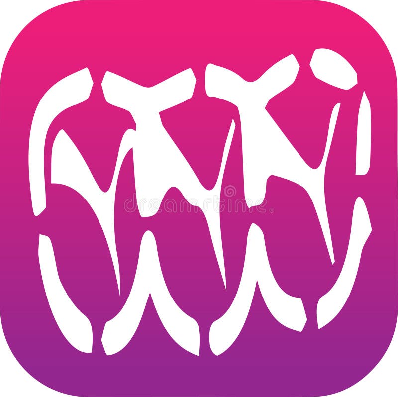 Abstract App Icon Design on White. Gradient Light Purple Color Icon ...