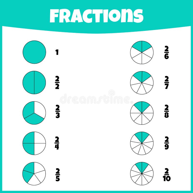 Fractions. Fraction Mathematics. Circle Segments Set Stock Vector ...
