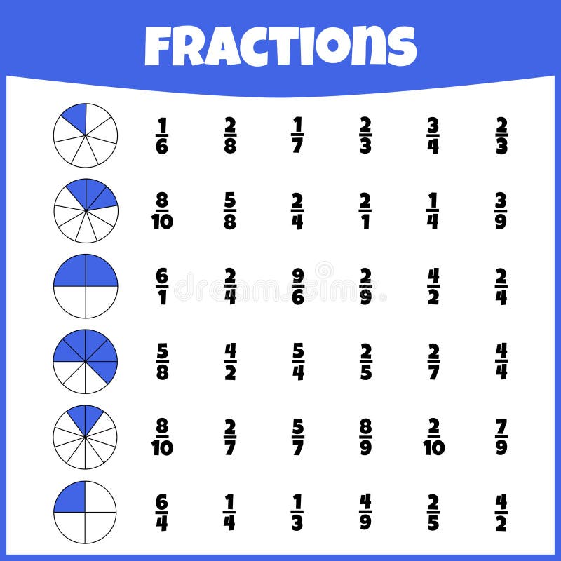Solve the Task. Fractions. Fraction Mathematics Stock Vector ...