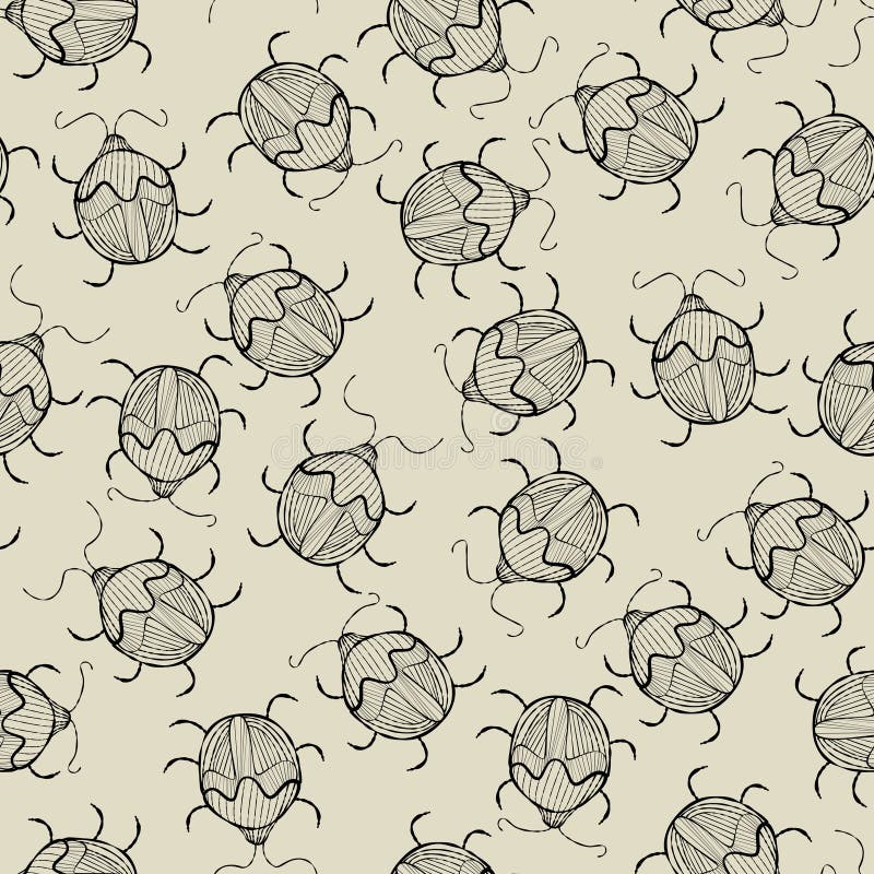 Seamless Pattern with Shield Bugs. Stock Vector - Illustration of ...