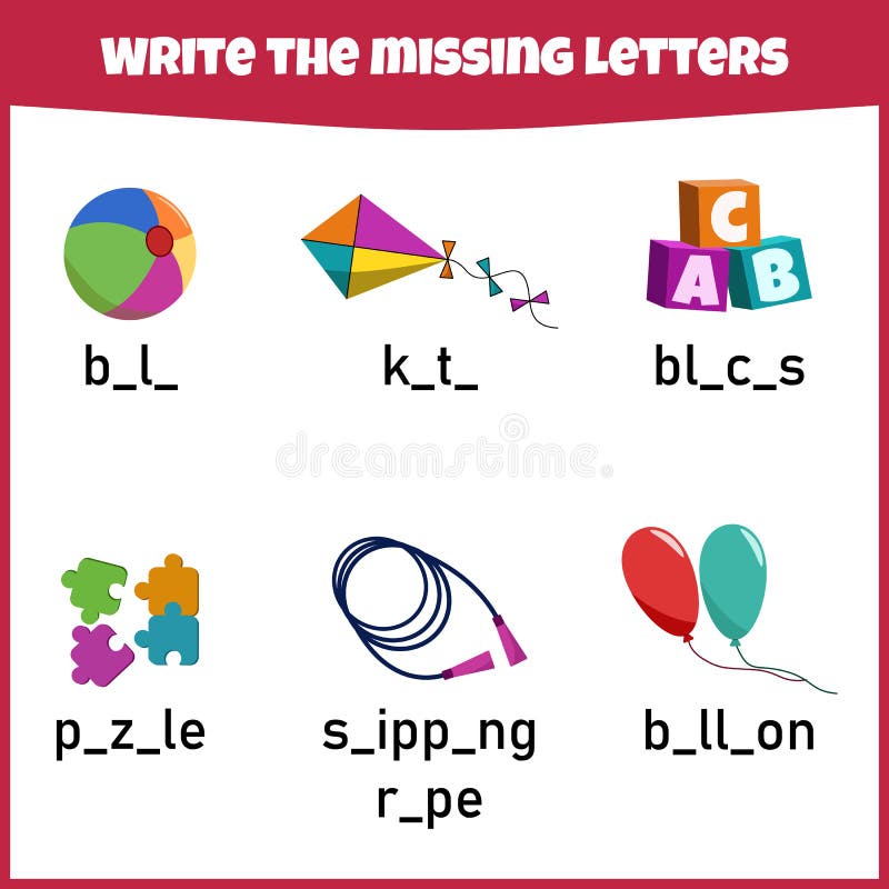 Write the Missing Letter. Worksheet for Education. Fill in the Missing ...