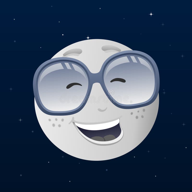 Cartoon Full Moon Character Looking Blank Board. Stock Vector ...