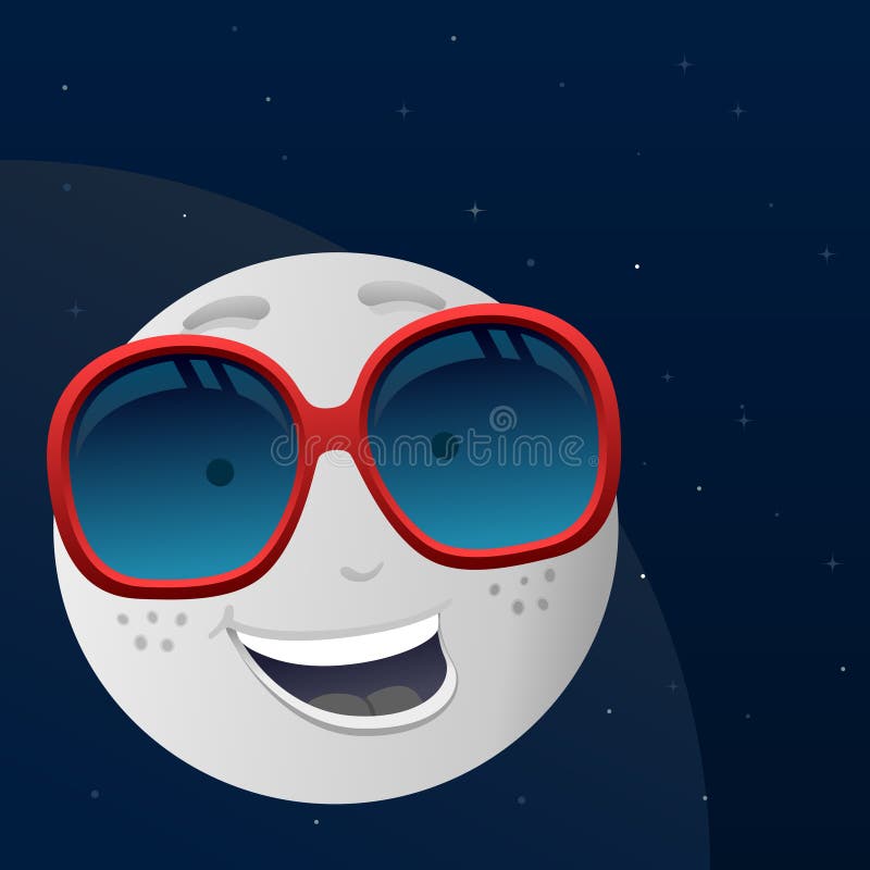 Cartoon Full Moon Character Looking Blank Board. Stock Vector ...