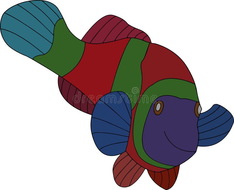 Colorful Cartoon Fish Design on White Stock Vector - Illustration of ...