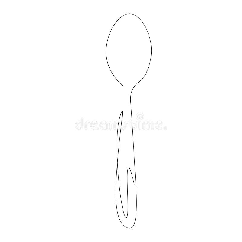 Plastic Spoon Line Drawing Stock Illustrations – 276 Plastic Spoon Line ...