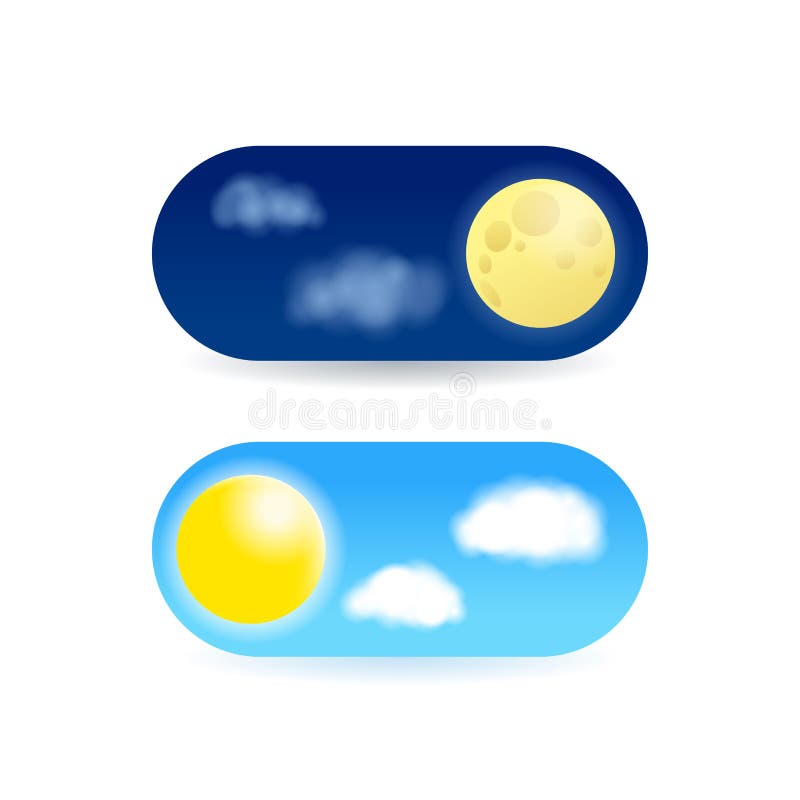 Day and Night Switcher - Web Site Button with Moon and Sun To Switch ...