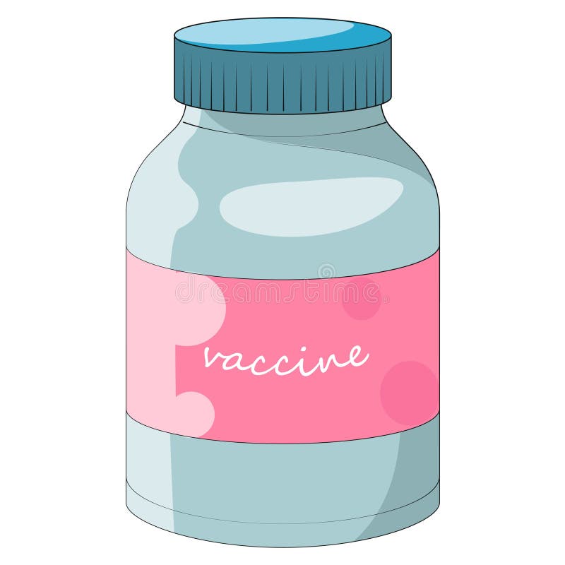 Medical Vaccine Bottle. Vaccine Vial Flat Cartoon Illustration Stock ...