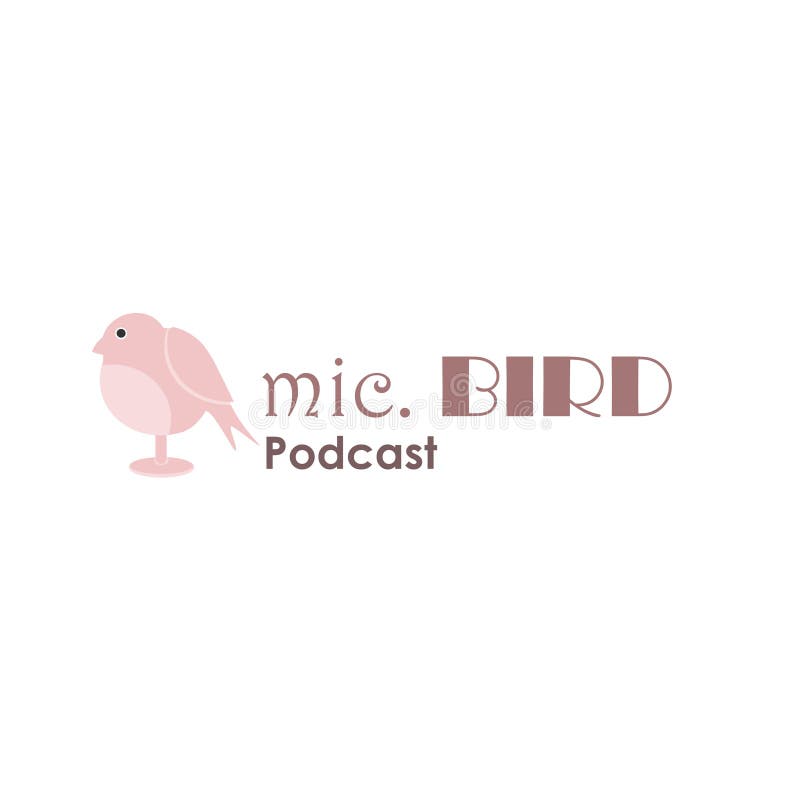 Bird Mascot on Podcast Logo Design Concept Collection Stock Vector ...
