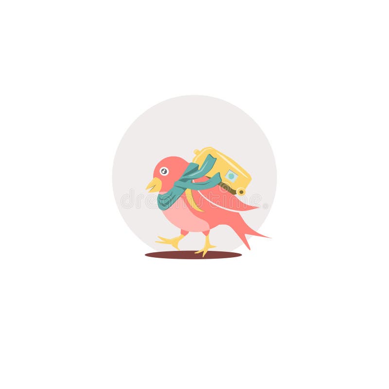 Beautiful Pink Bird Mascot for Traveling Logo Concept Collection Stock ...