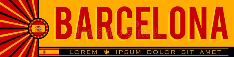Barcelona Spain Banner Design, Typographic Vector Illustration, Spanish ...