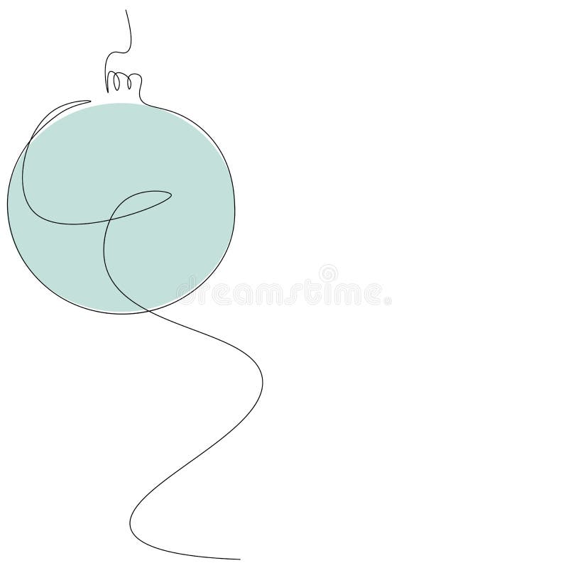 Christmas Ball Decoration Element Design Line Draw Stock Illustration ...