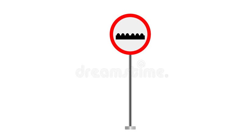 Speed Breaker Sign, Speed Bump Road Caution Stock Illustration ...
