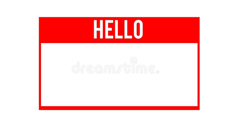 Hello Sign with Blank White Copyspace Stock Illustration - Illustration ...