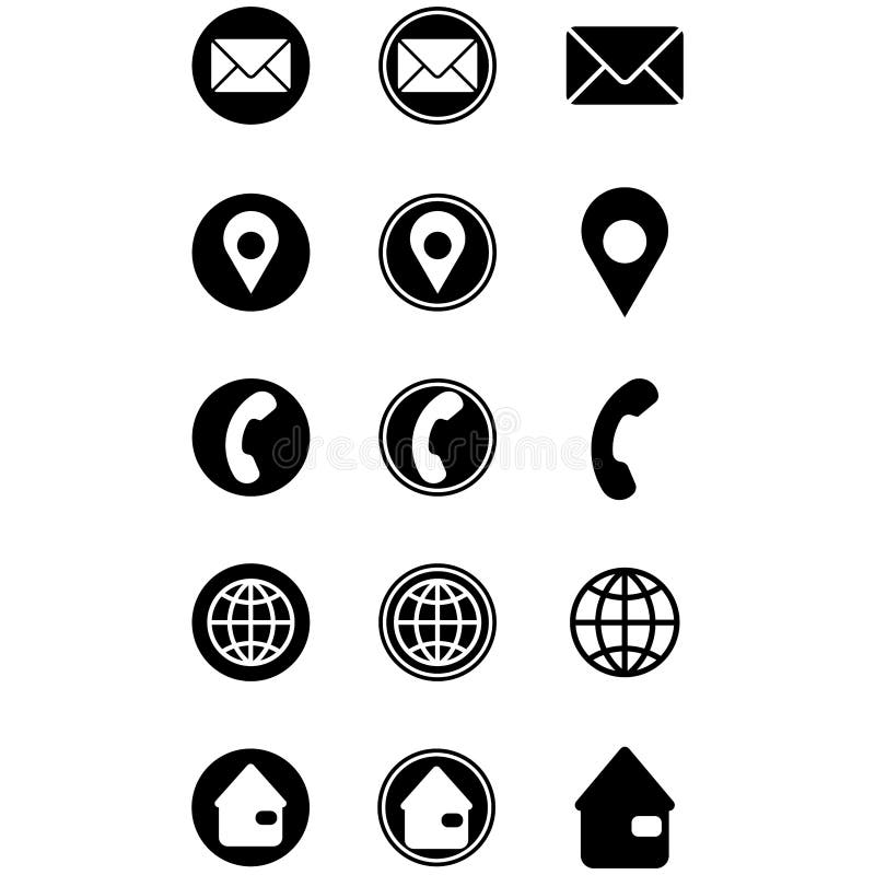 Business card icon pack stock vector. Illustration of home - 195933719