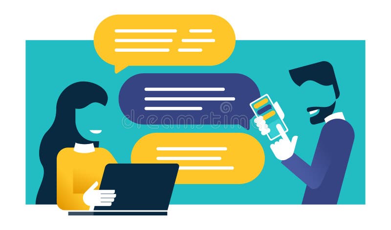Chatting People - Chat Messages Stock Vector - Illustration of flat ...