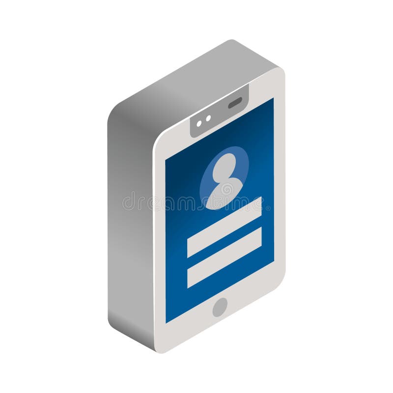 Mobile Account - Flat Color Image. Stock Vector - Illustration of white ...