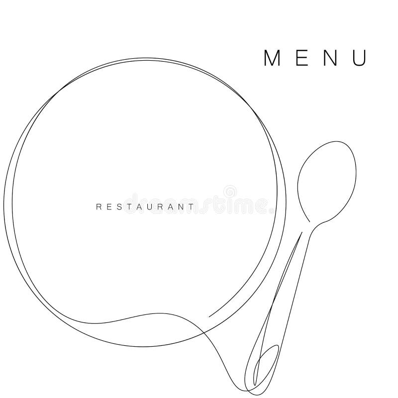 Menu Restaurant Background or Board Line Draw Stock Illustration ...