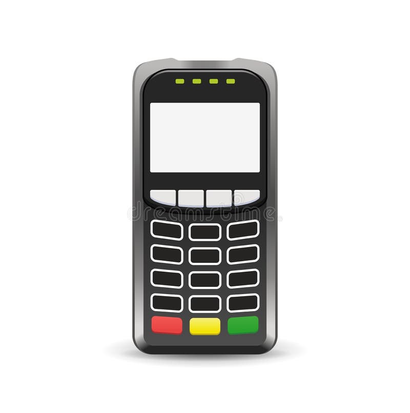 POS Terminal Top Front View - Payment Device Stock Illustration ...