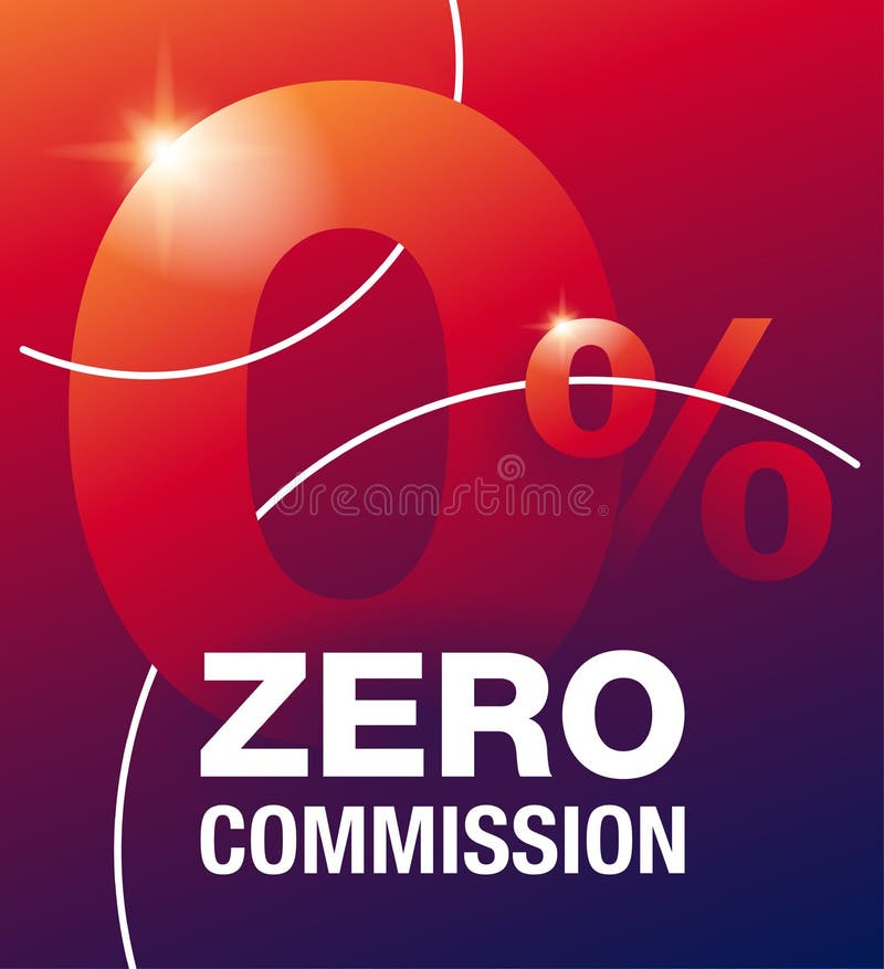 Zero Percent Commission Square Banner Stock Vector - Illustration of ...