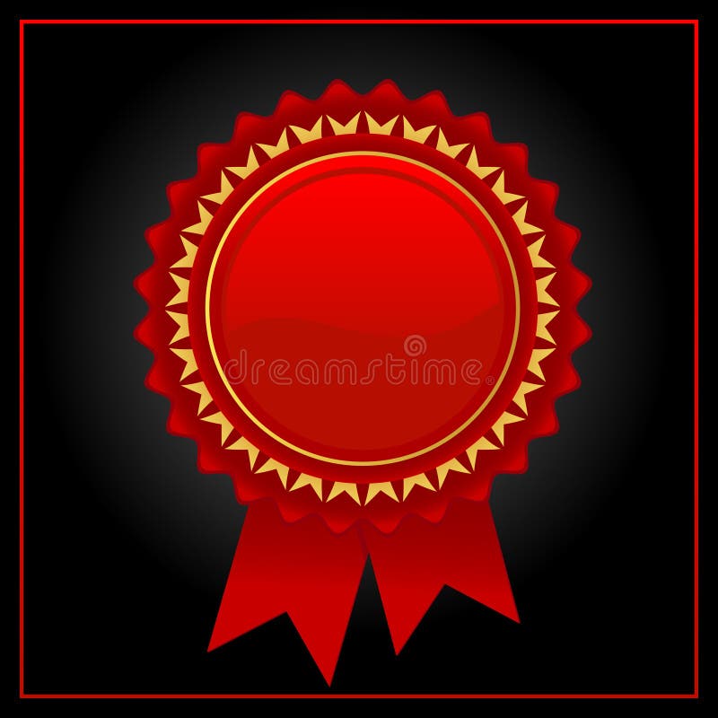 Vector Red Award Badge with Glossy Design. Stock Vector - Illustration ...