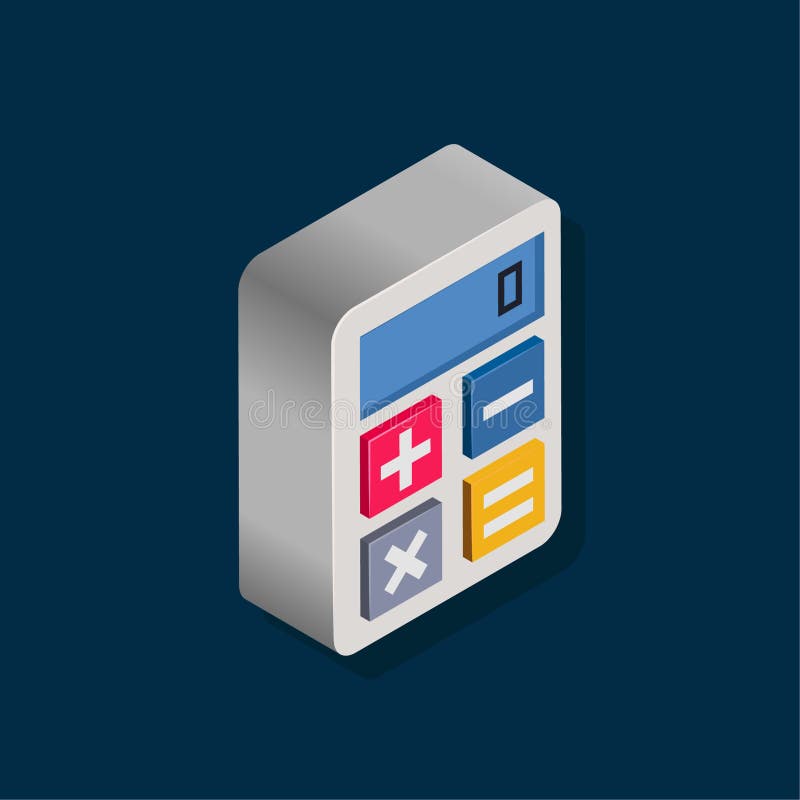 Calculator - Isometric 3D Illustration. Stock Vector - Illustration of ...