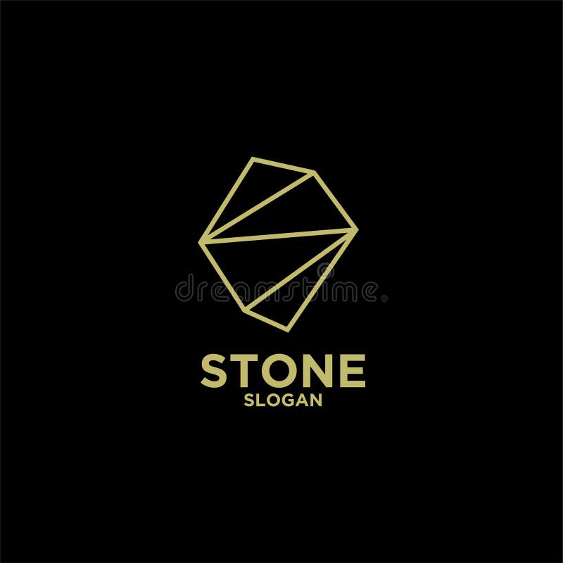 Gold Stone Logo Icon Design Vector Illustration with Abstract S Letter ...